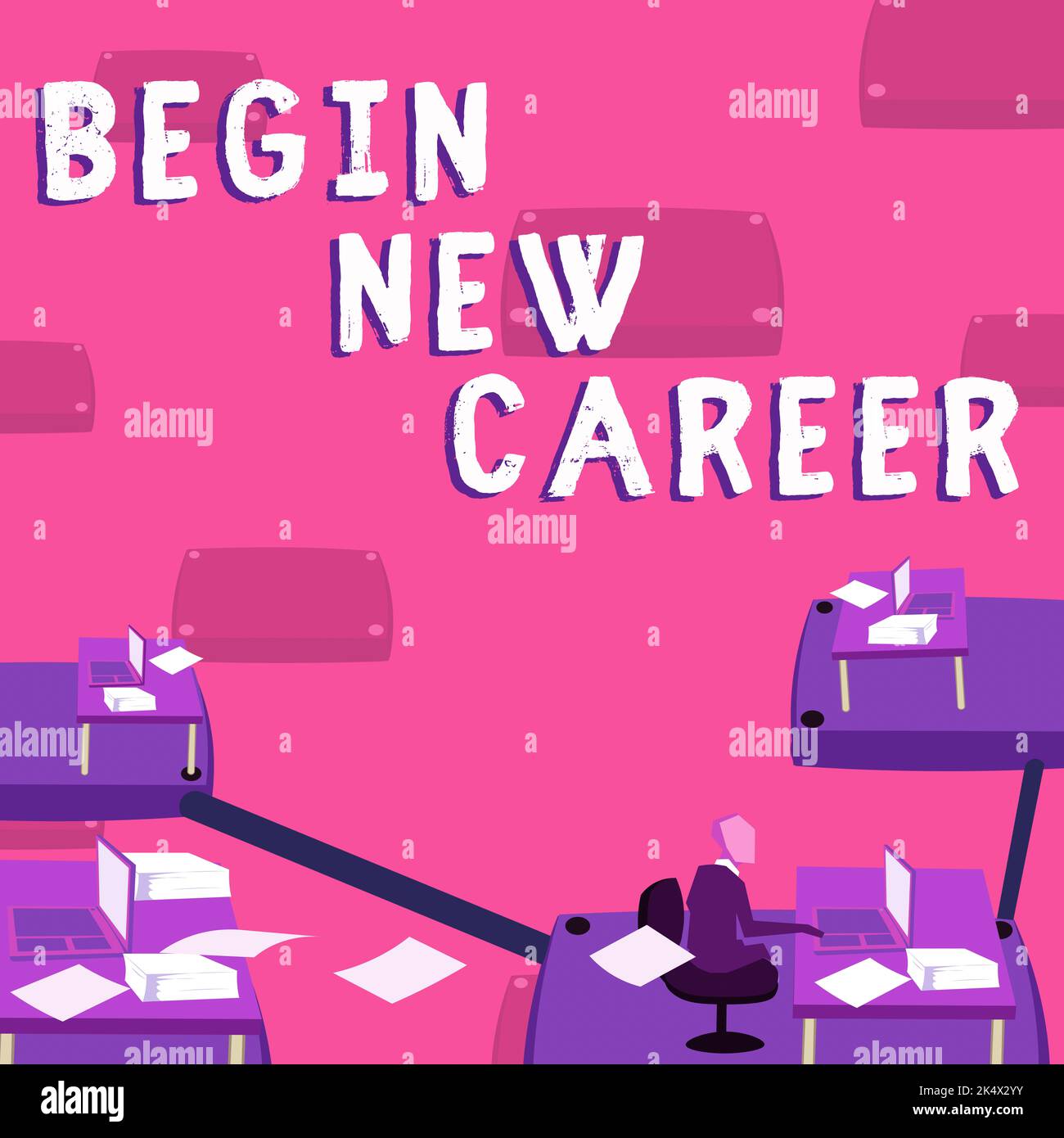 Text caption presenting Begin New Career. Business concept occupational ...