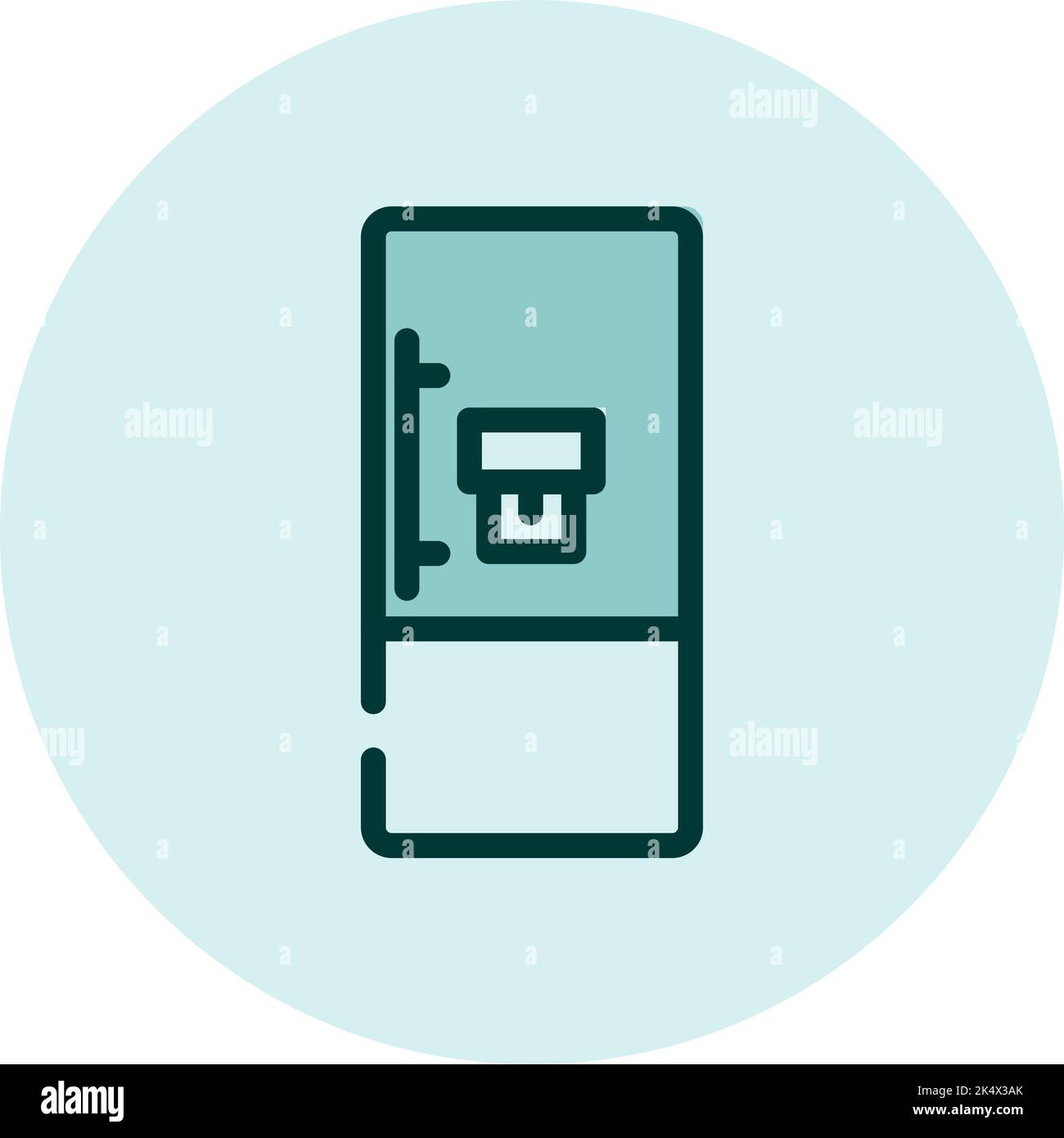 Household electronics refrigerator, illustration, vector on a white ...