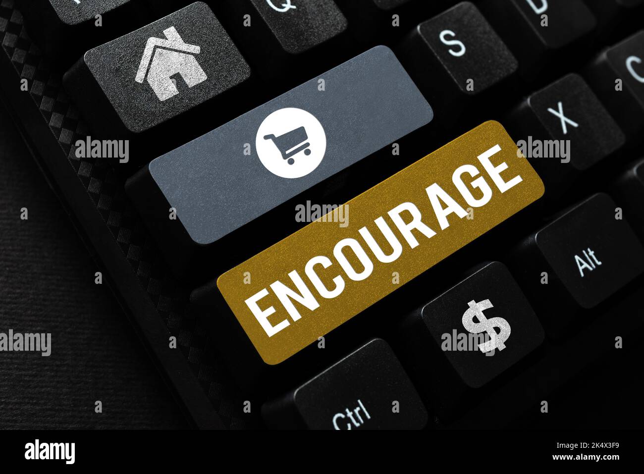 Text sign showing Encourage. Business idea to inspire with courage ...