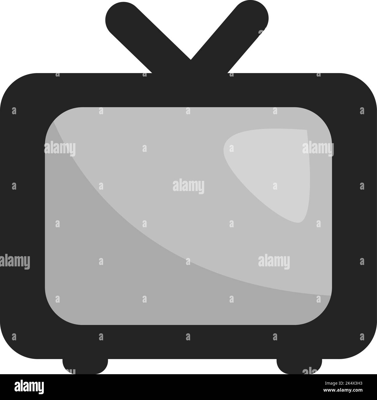 Black TV, illustration, vector on a white background Stock Vector Image ...