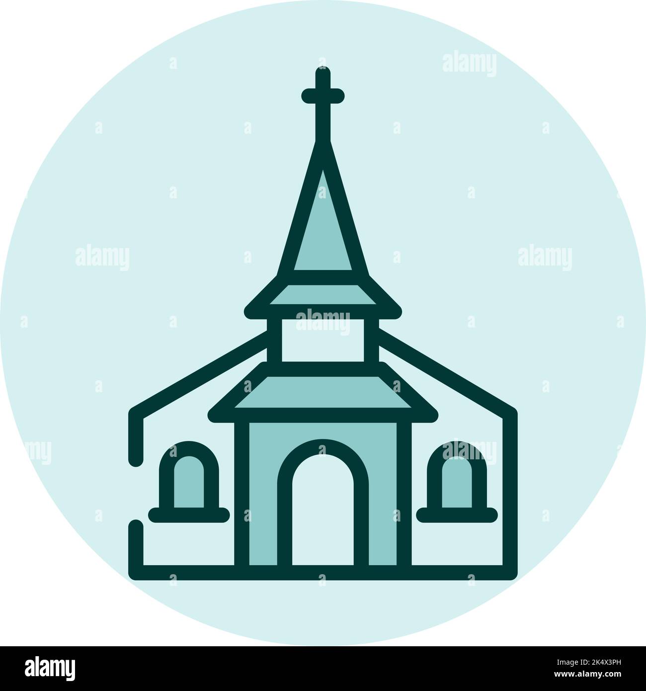 Church building, illustration, vector on a white background Stock ...