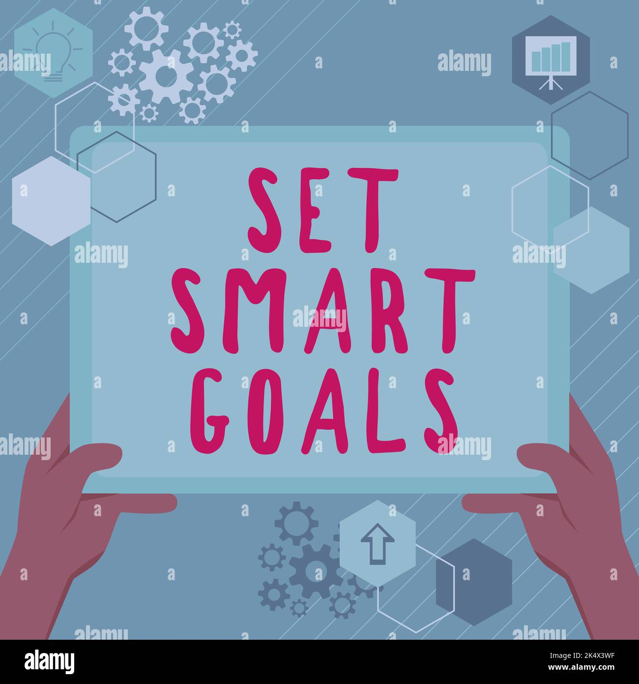 Handwriting text Set Smart Goals. Word Written on Establish achievable ...