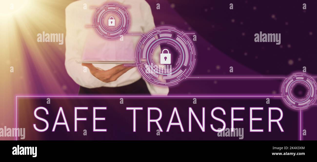 Sign displaying Safe Transfer. Internet Concept transmitting the patient from a surface to a bed ...