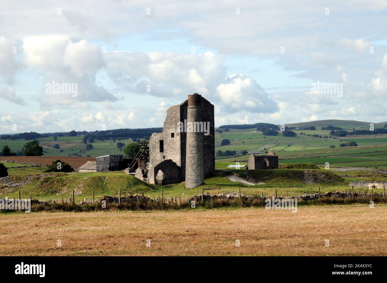 Distant view of the Magpie Mine, an historic lead mine in the Peak ...