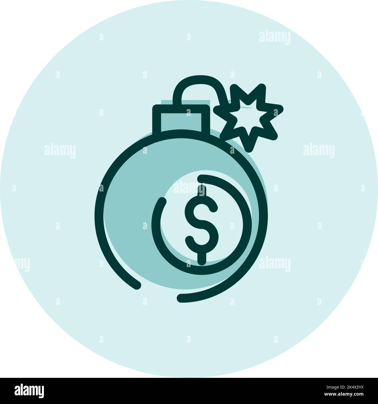 Financial money bomb, illustration, vector on a white background Stock ...