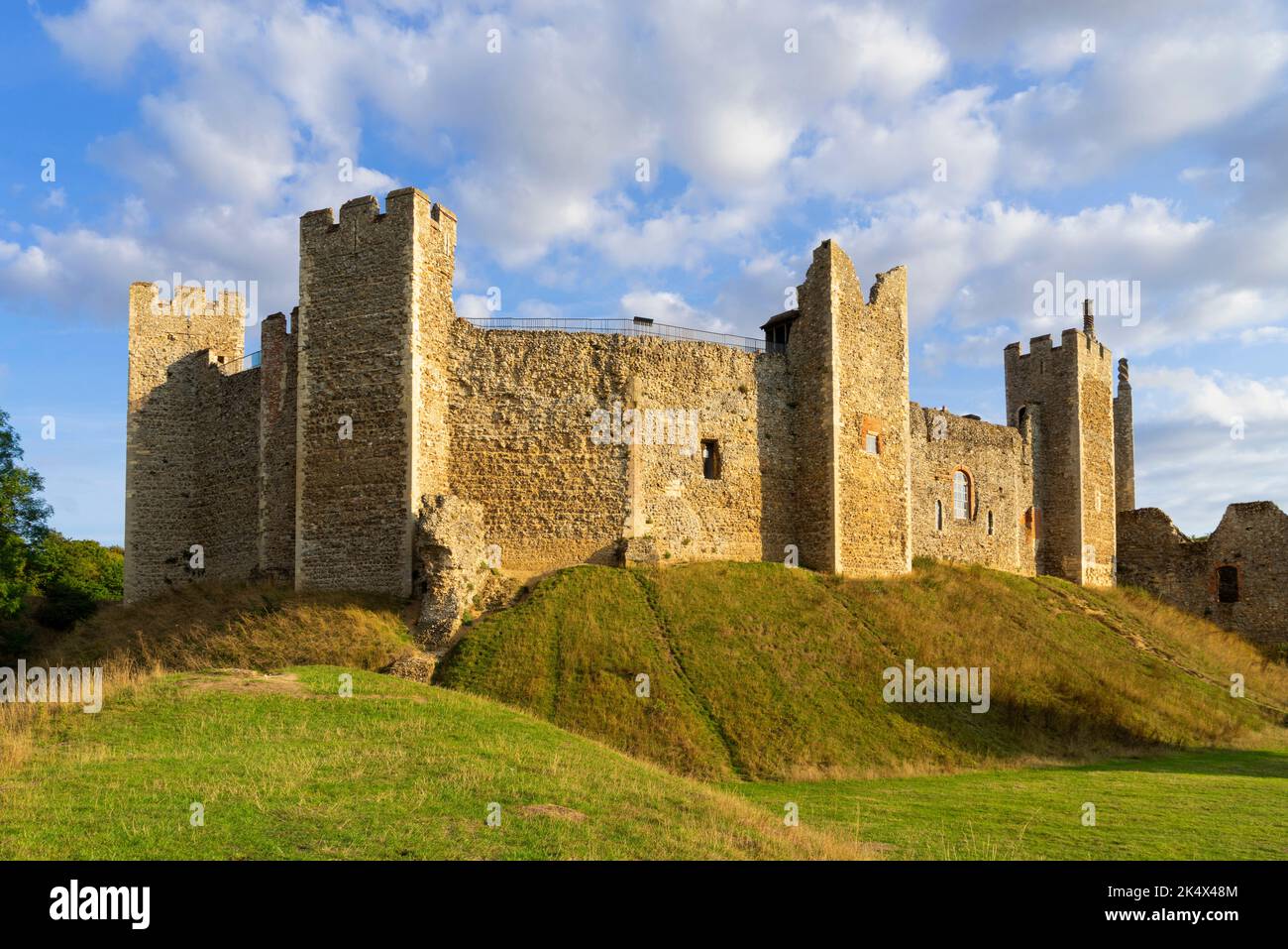 Evening light Framlingham castle walls curtain wall and ramparts from ...
