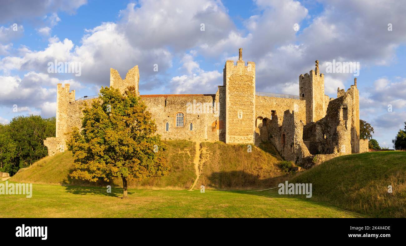 Evening light Framlingham castle walls curtain wall and ramparts from ...