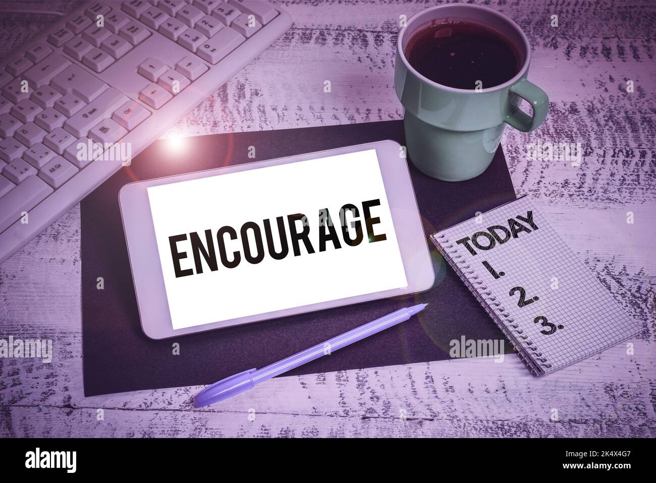 Conceptual display Encourage. Word Written on to inspire with courage ...