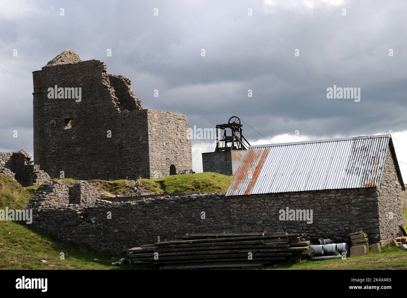 The remains of Cornish Engine House at the Magpie Mine, near Sheldon ...