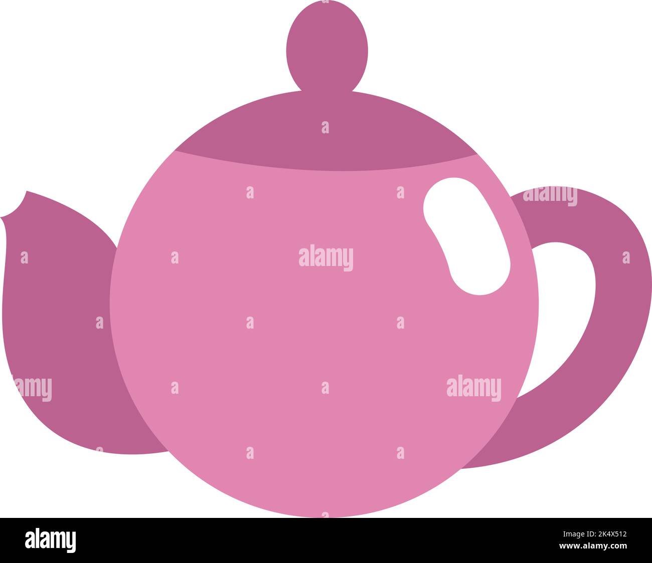 Pink teapot, illustration, vector on a white background Stock Vector ...