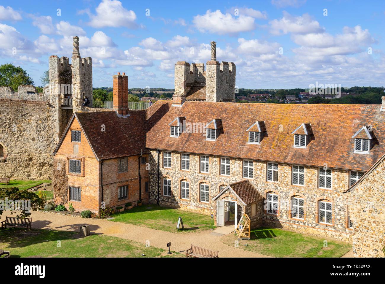 Framlingham castle The Inner Ward with the Workhouse building and ...