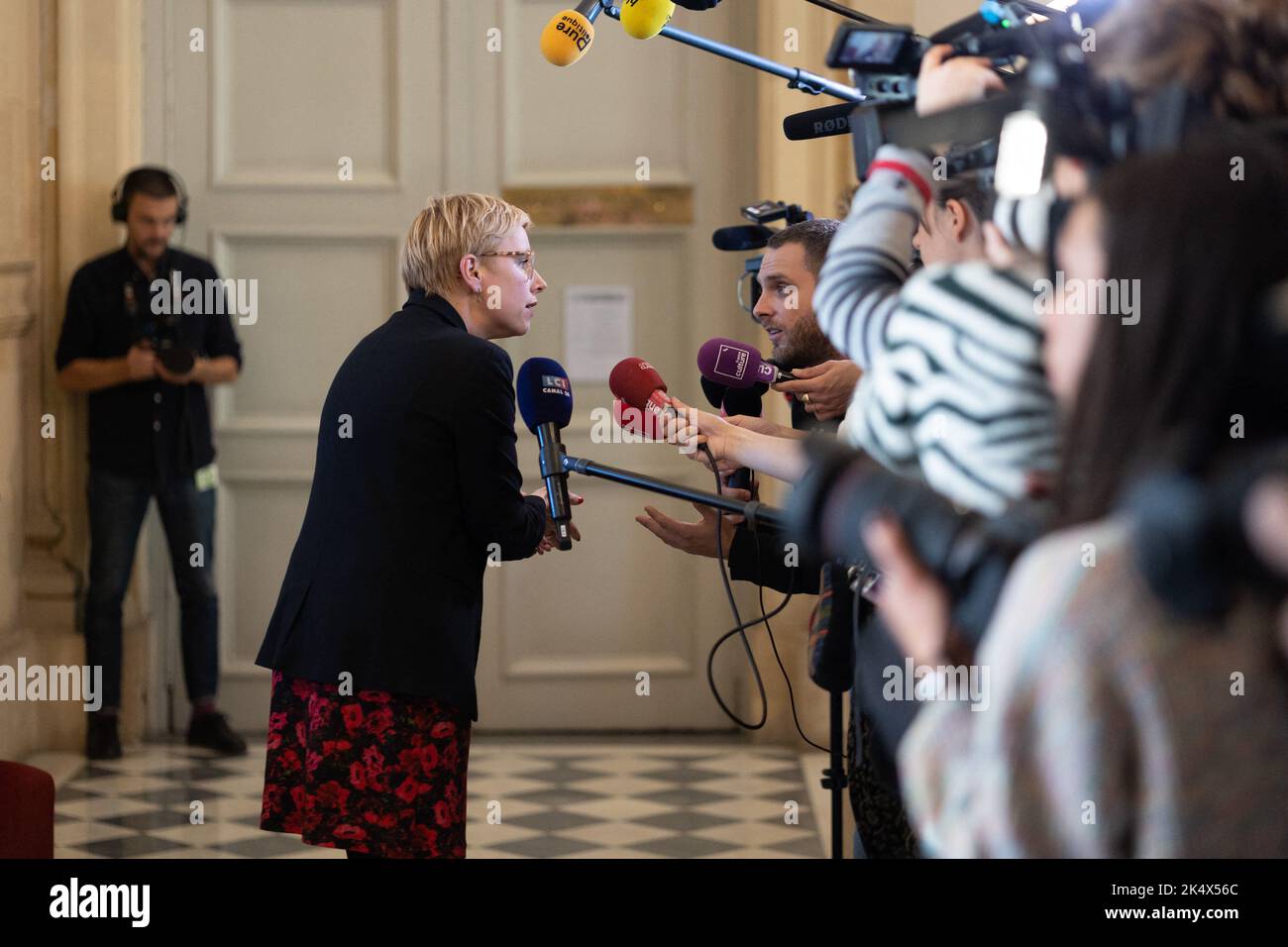LFI deputy Clementine Autain before a session of questions to the ...