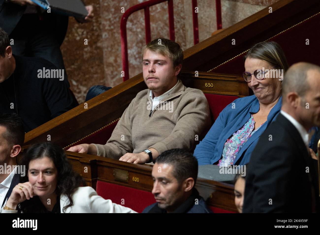 LFI deputy Louis Boyard during a session of questions to the government ...