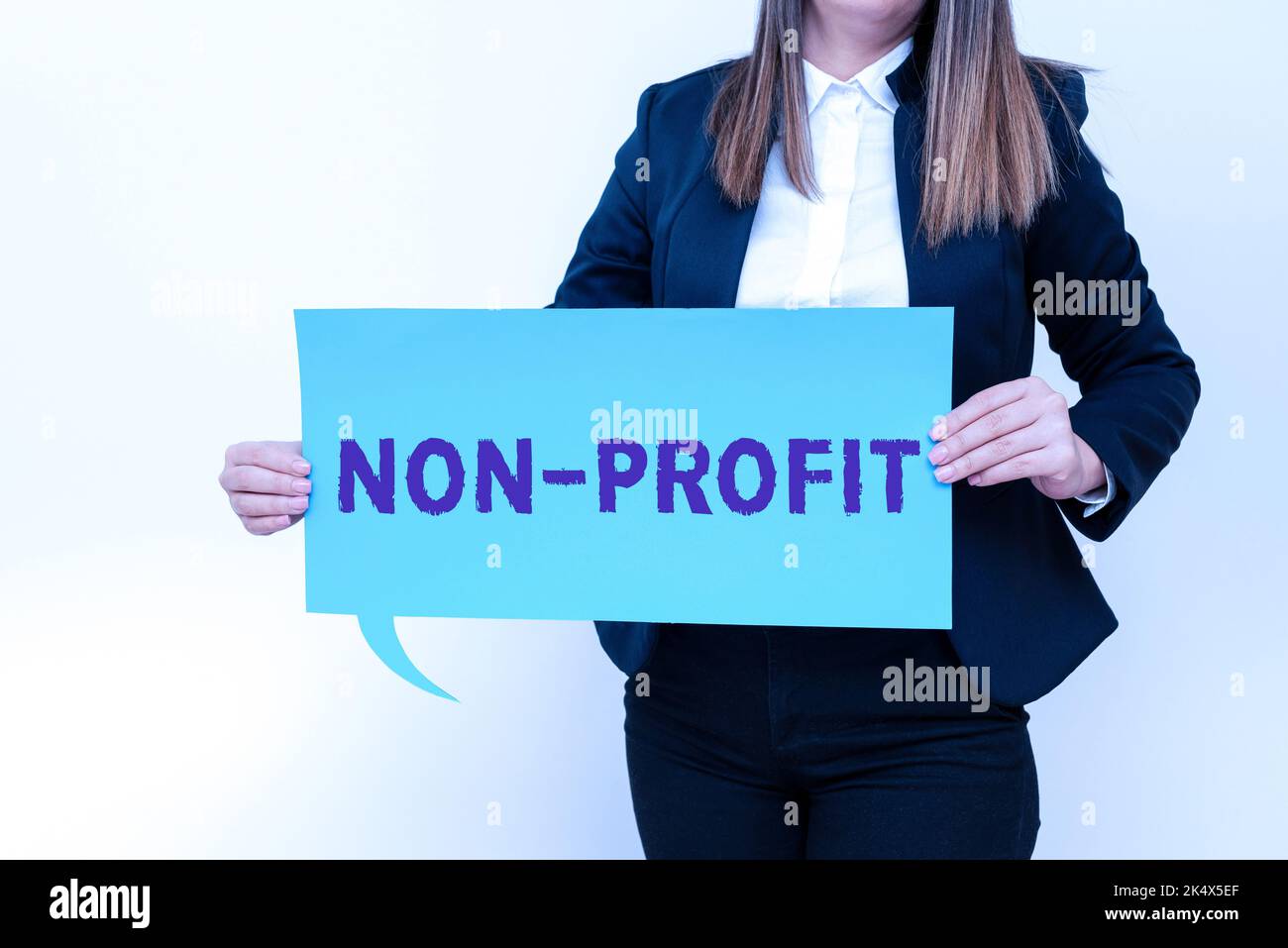 Sign displaying Non Profit. Business overview providing products or ...