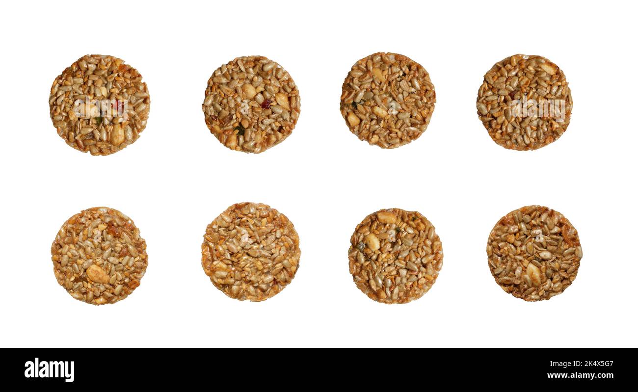 round cookies made from sunflower seeds and candied fruits. Sweet ...