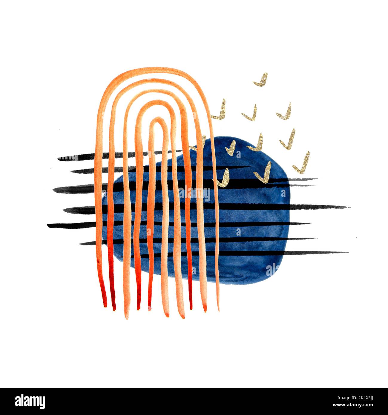 Watercolor abstract brush strokes, freehand pastel elements, organic ...