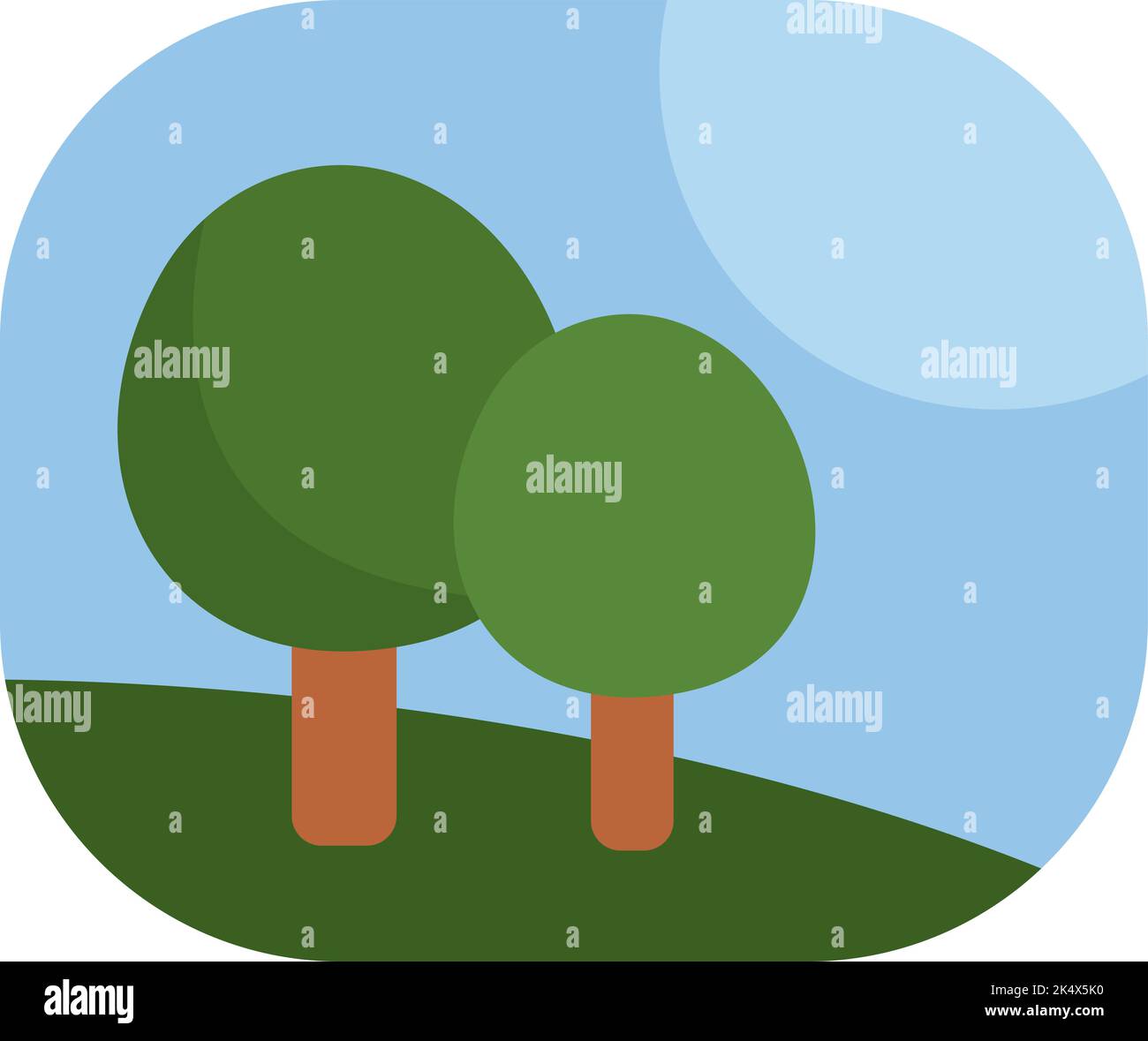 Trees landscape, illustration, vector on a white background Stock ...