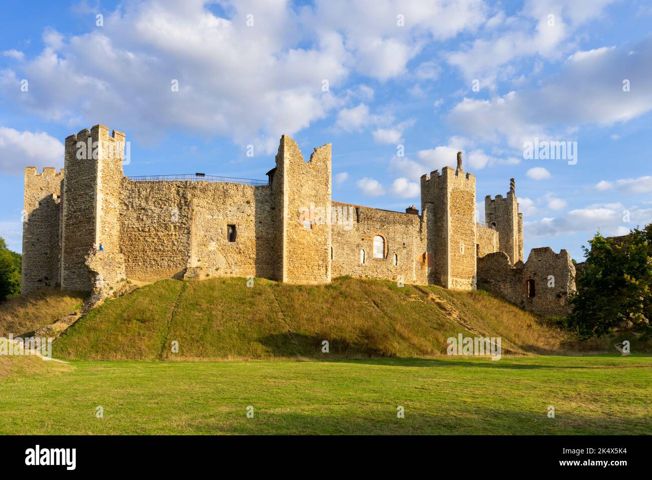 Evening light on Framlingham castle walls curtain wall and ramparts ...