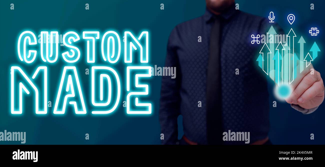 Hand writing sign Custom Made. Business idea personalized object built ...