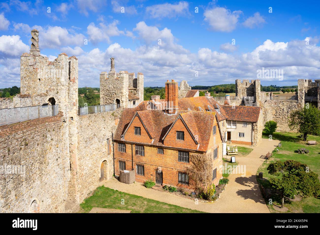Framlingham castle The Inner Ward with the Workhouse building ...