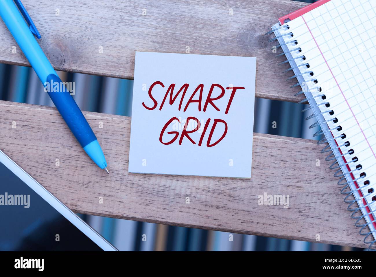 Hand writing sign Smart Grid. Conceptual photo includes of operational ...
