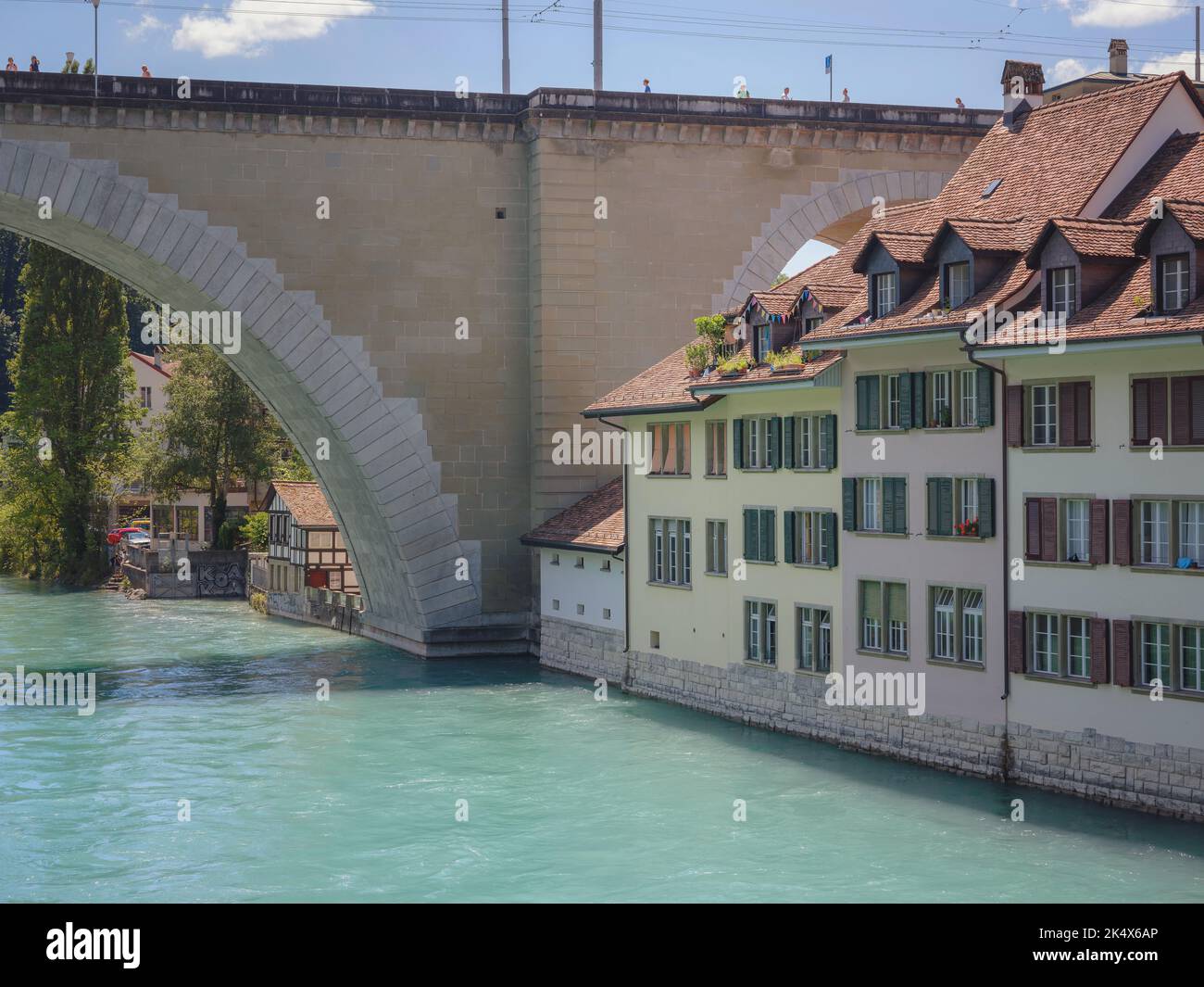 travel to Bern, Switzerland in summer. View of the river Aare Stock ...