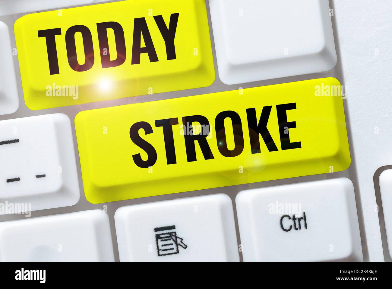 Text caption presenting Stroke. Concept meaning caused by bleeding into ...