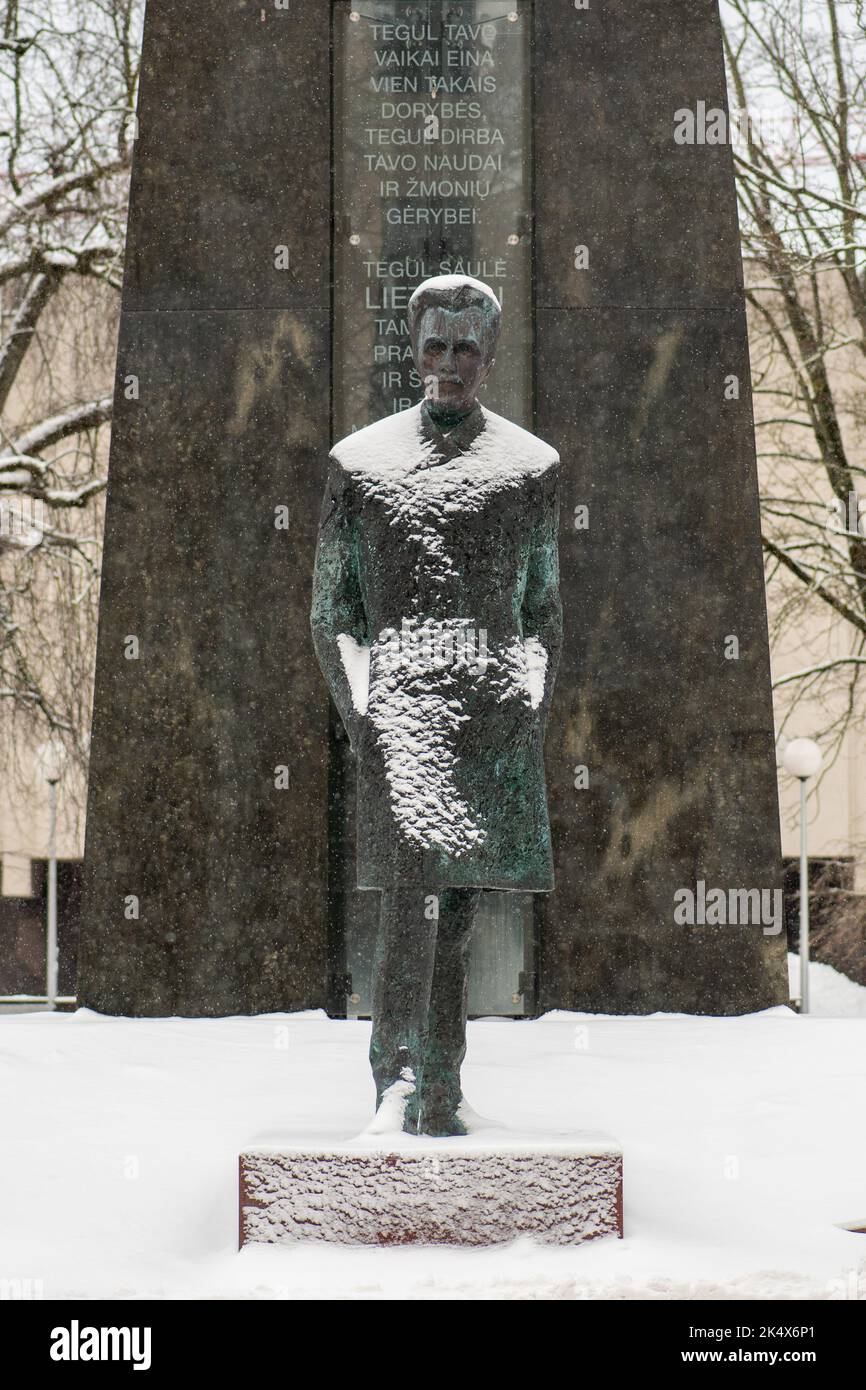 Vincas Kudirka bronze statue, Lithuanian poet and physician, author of ...