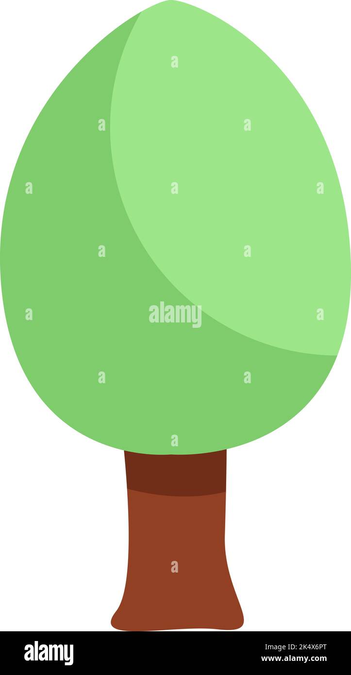 Small green spring tree, illustration, vector on a white background ...