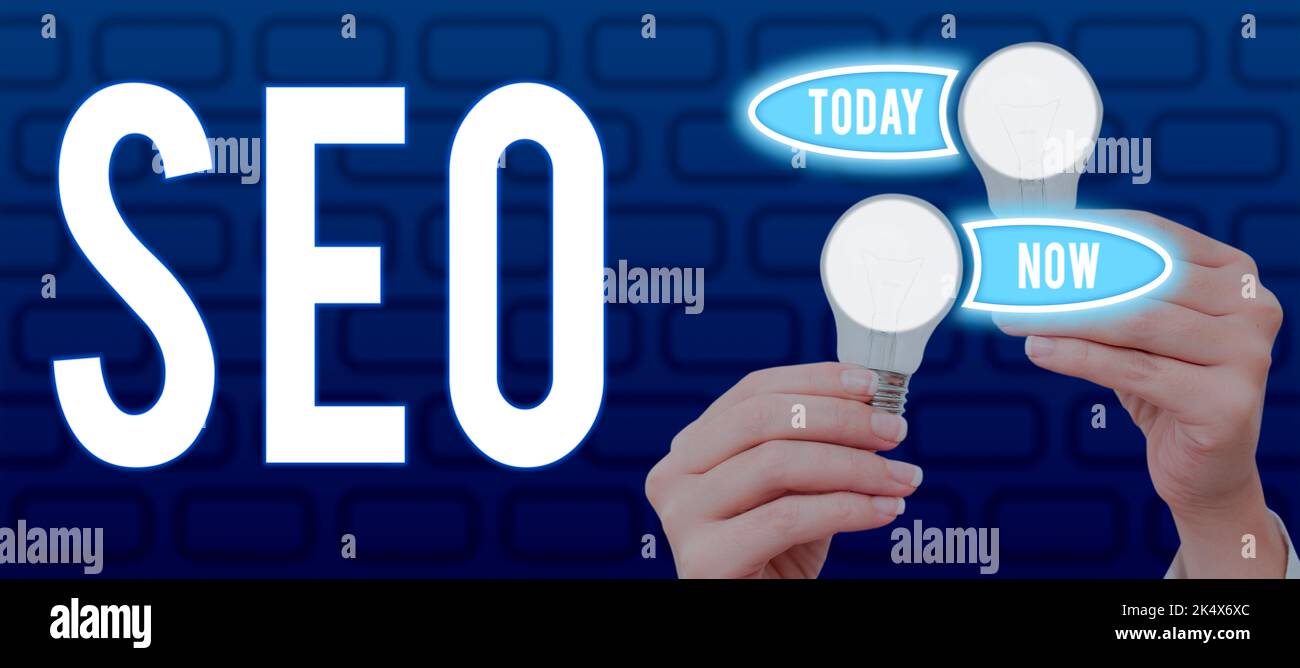 Text sign showing Seo. Conceptual photo search engine optimization ...