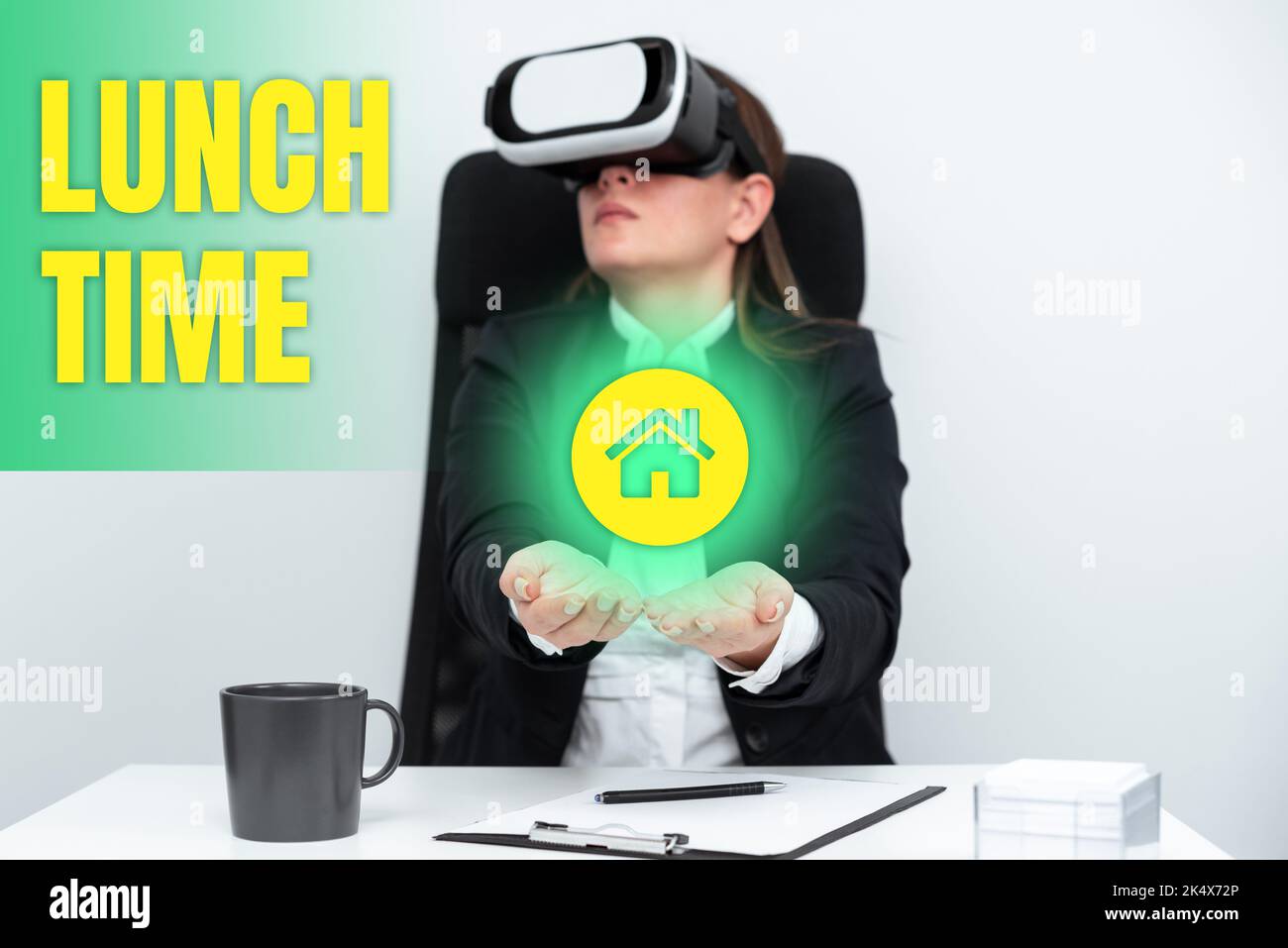 Text caption presenting Lunch Time. Internet Concept Meal in the middle ...