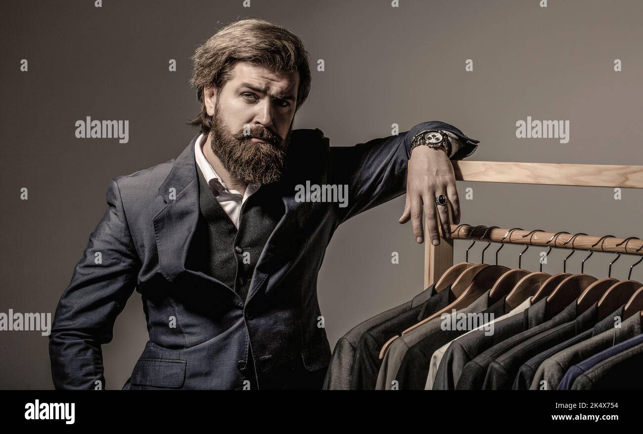 Expensive suits wardrobe hi-res stock photography and images - Alamy