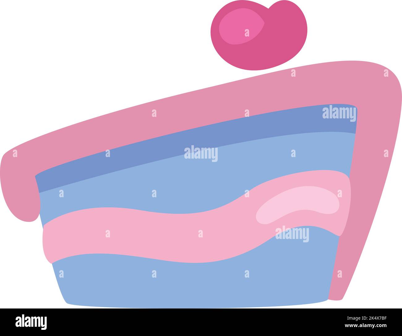 Pink cake slice, illustration, vector on a white background Stock ...