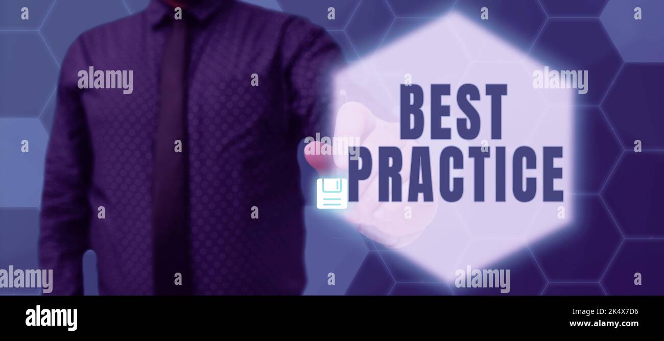 Writing displaying text Best Practice. Business approach Selective ...