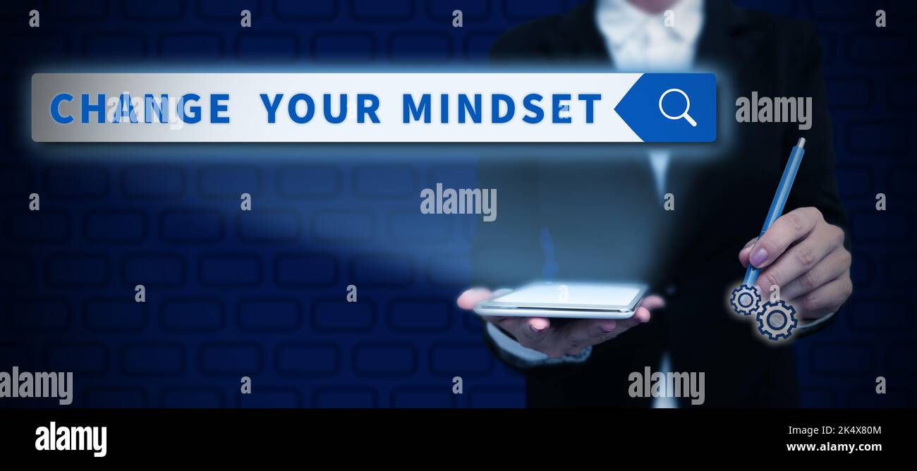 Hand writing sign Change Your Mindset. Word Written on Personal ...