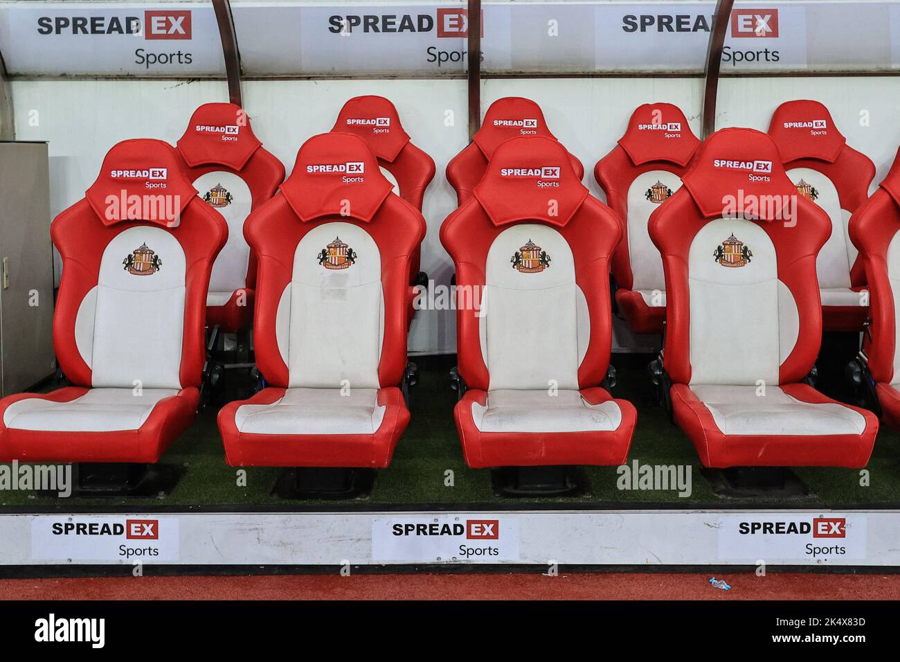 The away bench before the Sky Bet Championship match Sunderland vs ...
