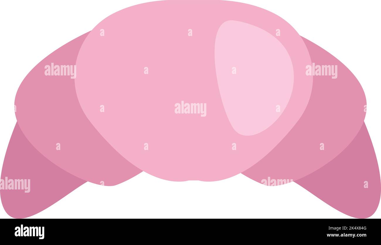 Pink croissant, illustration, vector on a white background Stock Vector ...