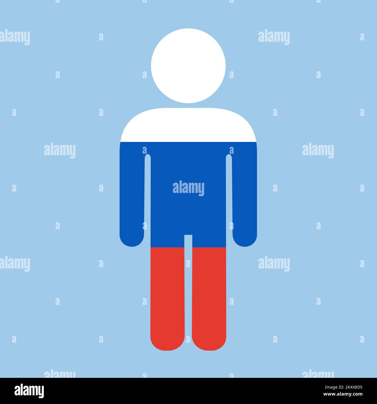 Symbol of man and colors of Russia - Person of Russian nationality ...