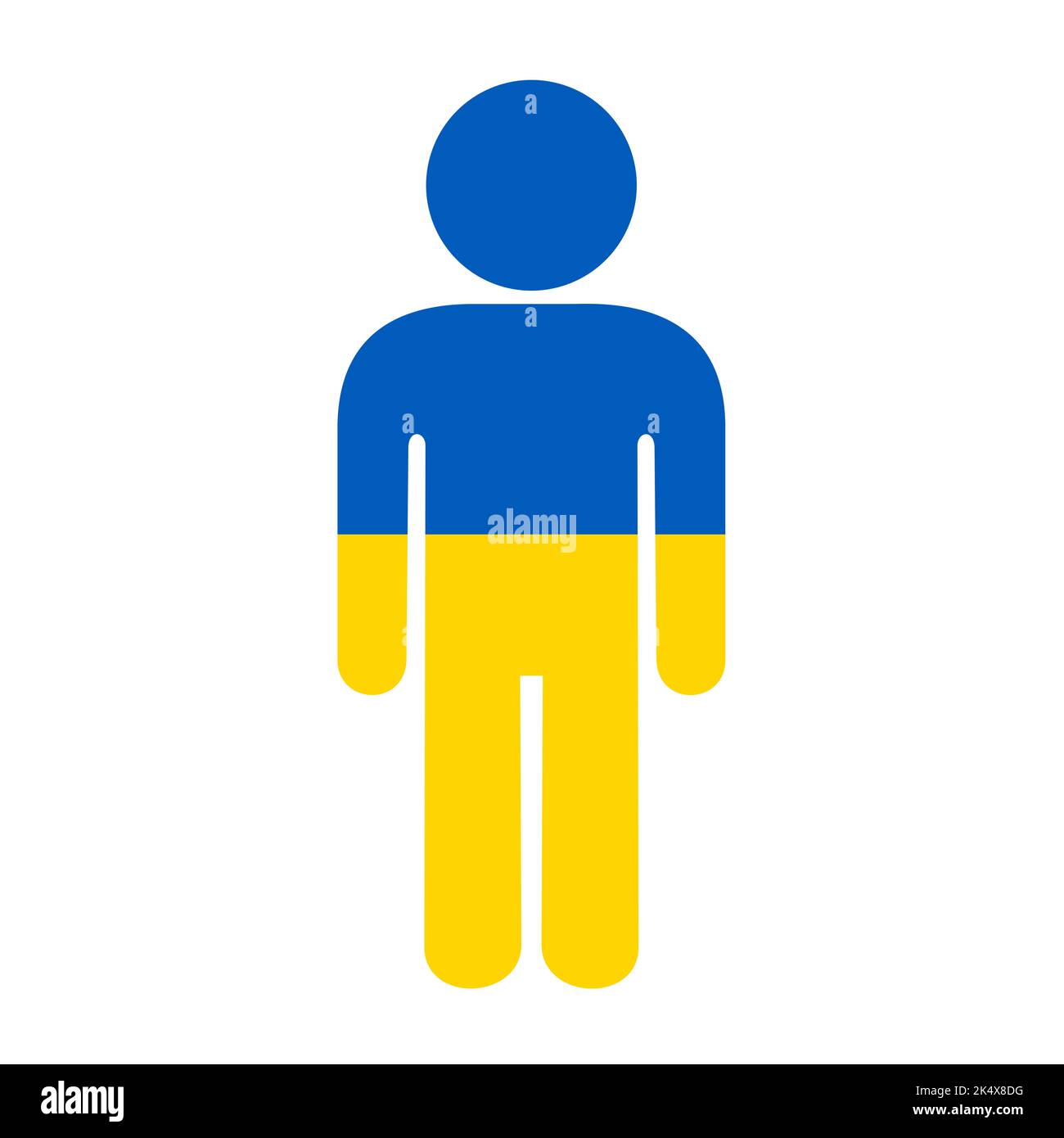 Symbol Of Man And Colors Of Ukraine Person Of Ukrainian Nationality