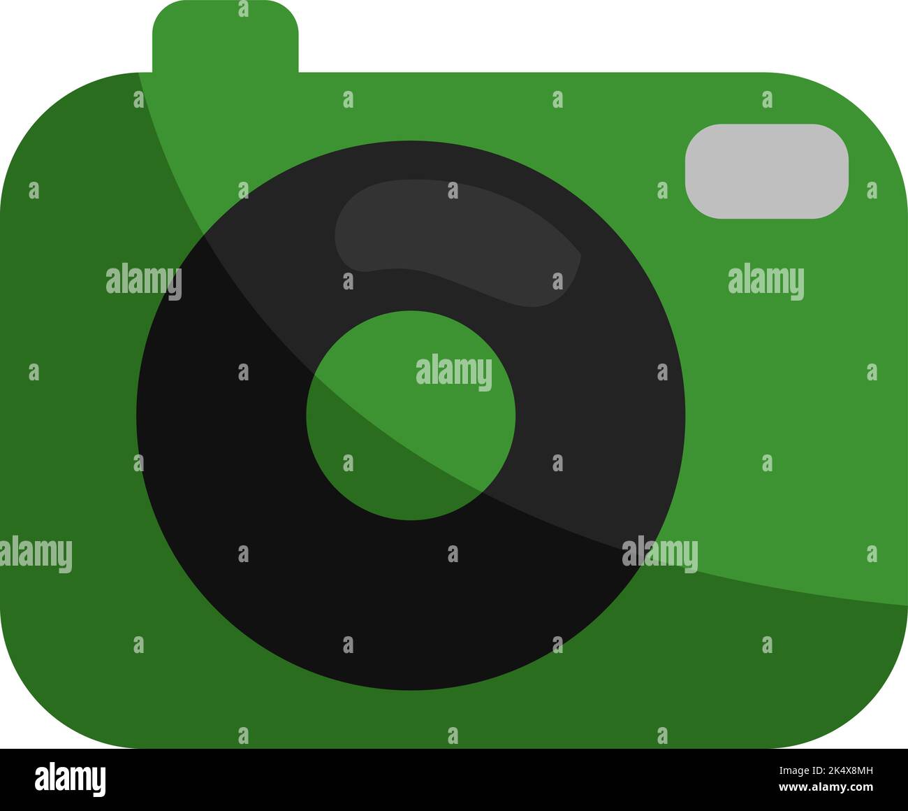 Green movie camera, illustration, vector on a white background Stock ...