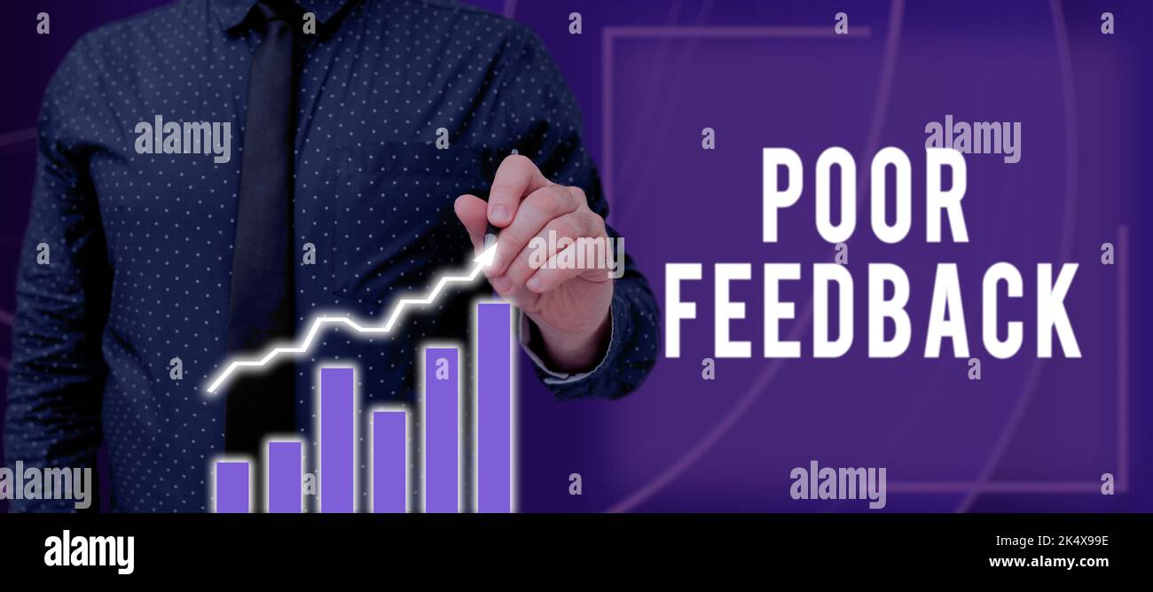 Conceptual caption Poor Feedback. Business overview lowgraded ...
