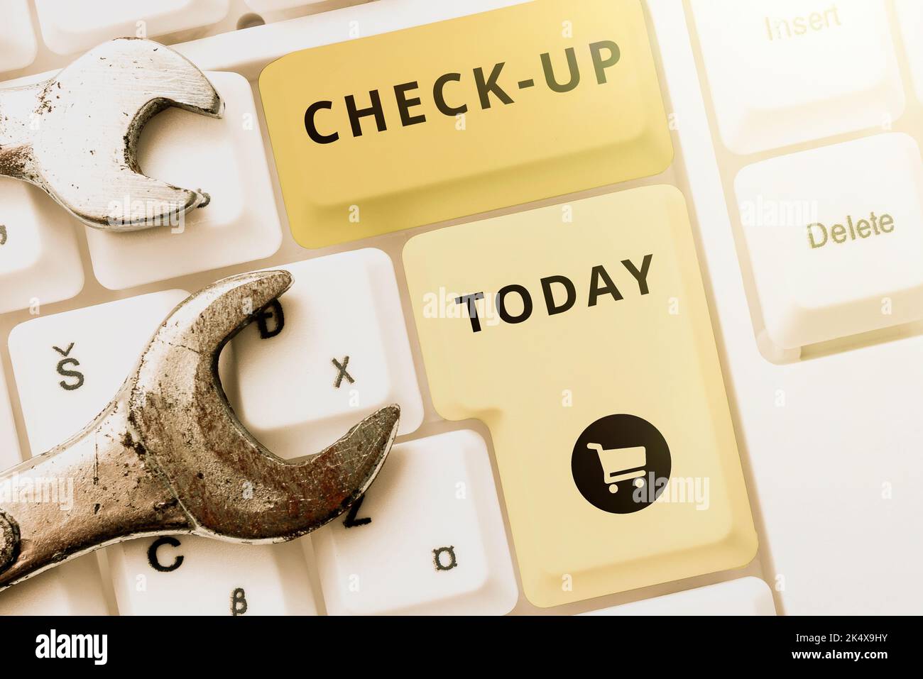 Text caption presenting Check Up. Business overview physical medical or ...