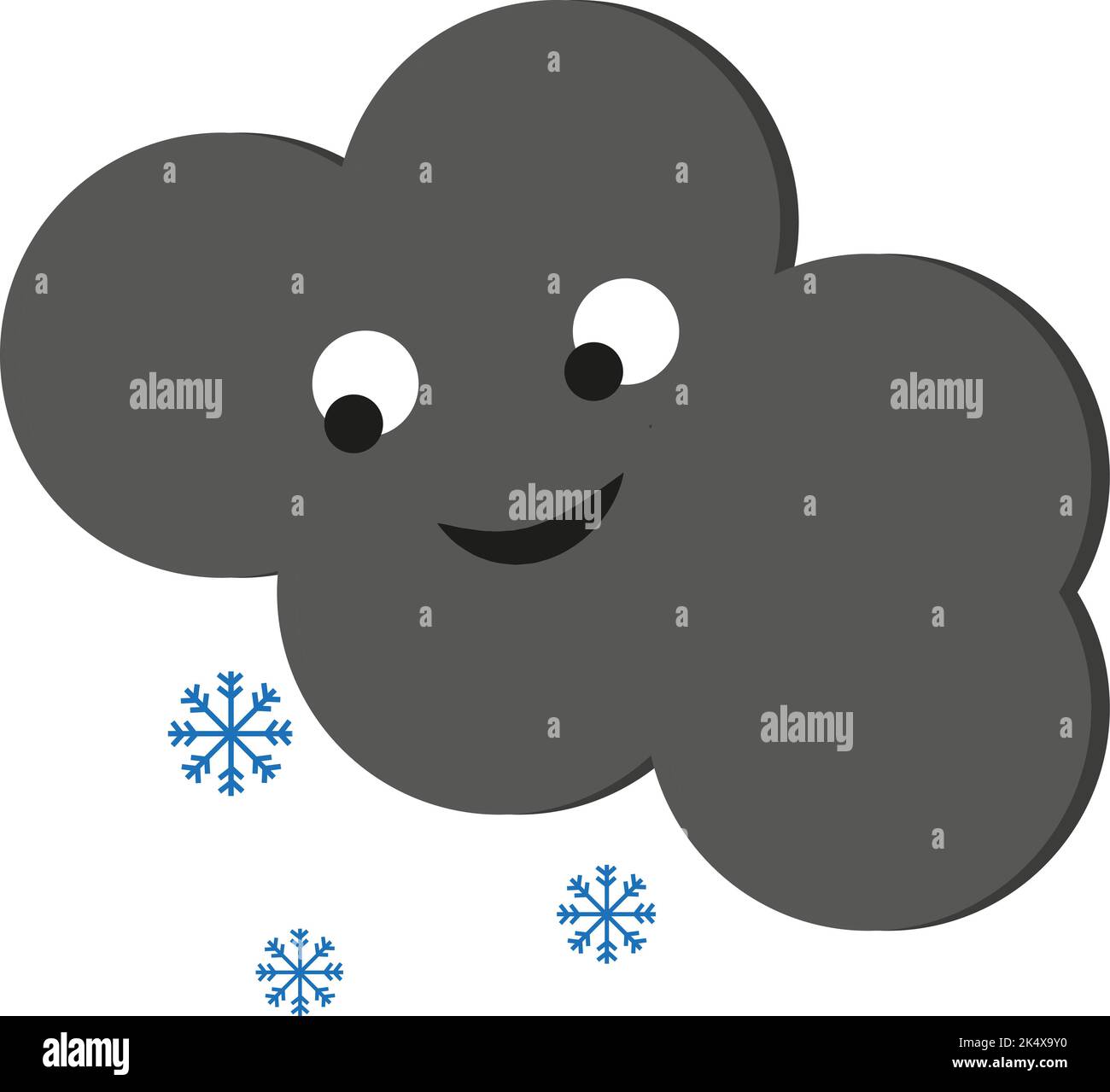 Snowing cloud, illustration, vector on a white background Stock Vector ...