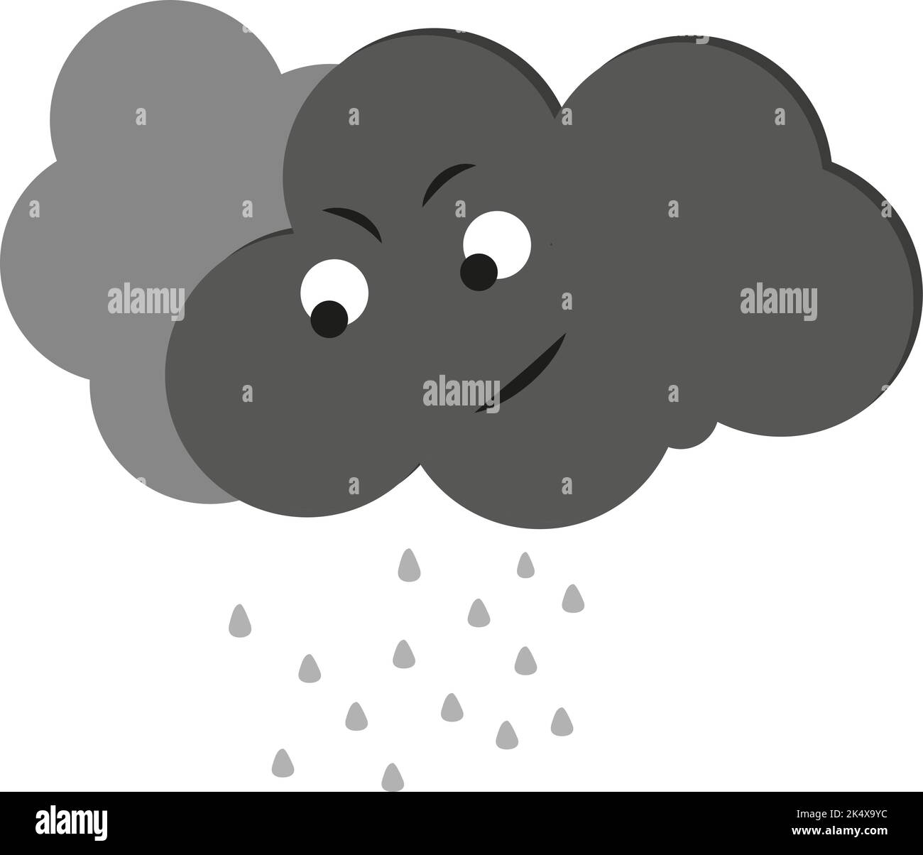 Rain cloud, illustration, vector on a white background Stock Vector ...