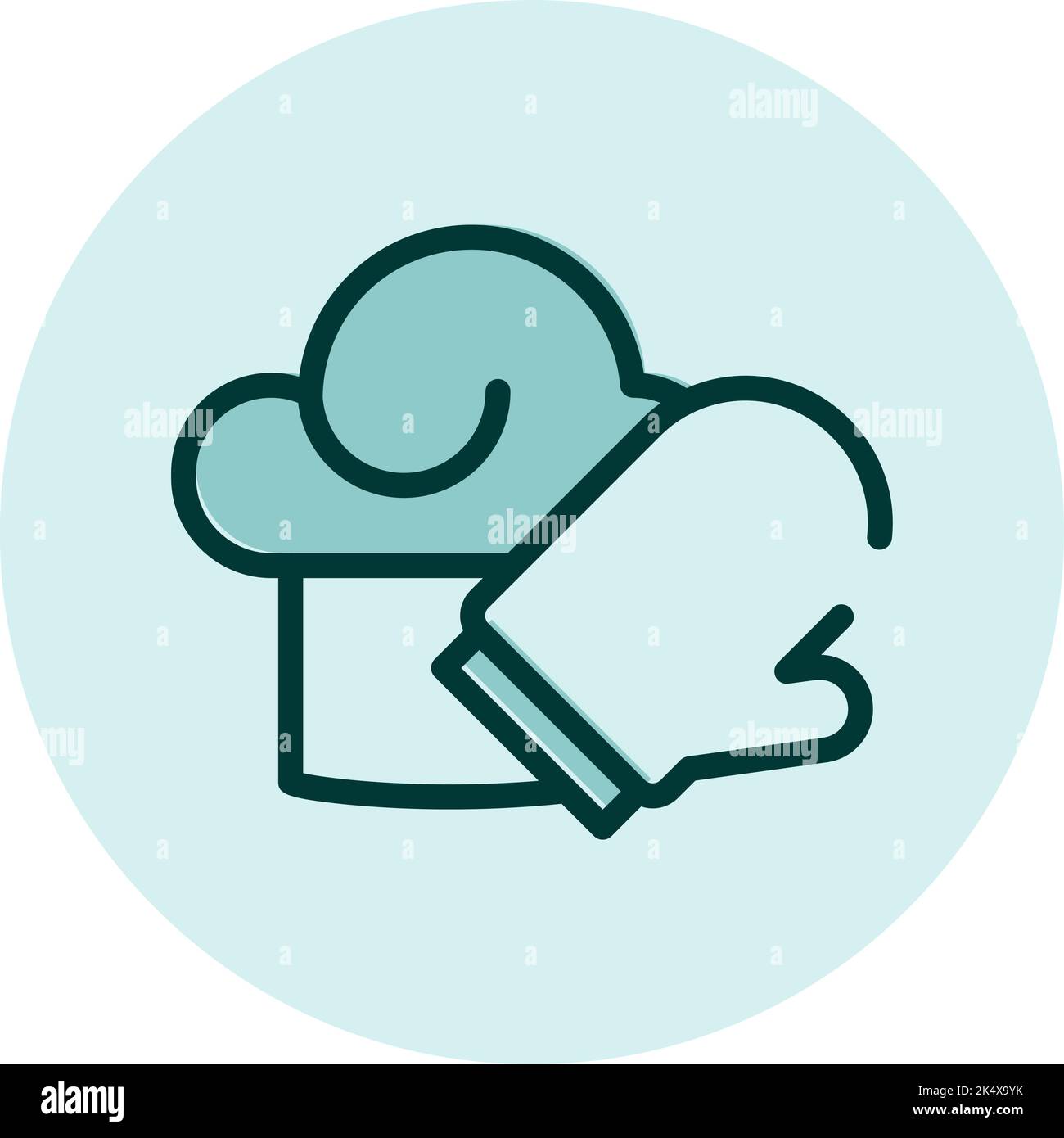 Kitchen hat, illustration, vector on a white background Stock Vector ...