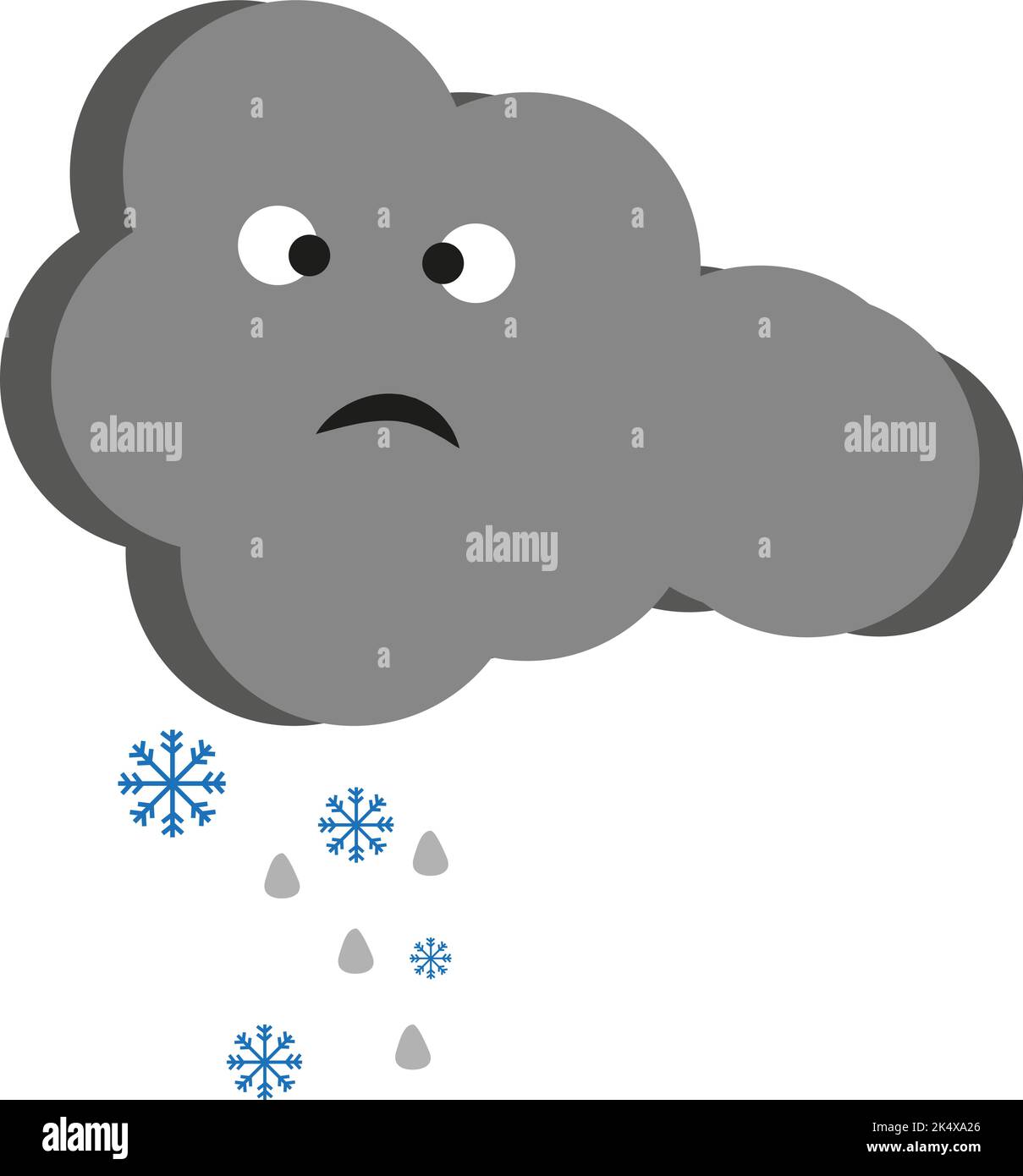 Snow with rain, illustration, vector on a white background Stock Vector ...