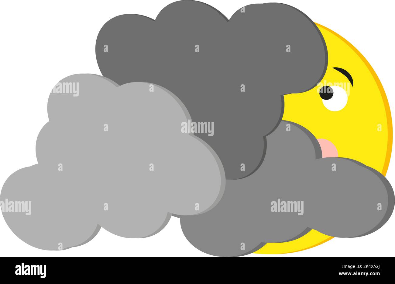 Cloudy night, illustration, vector on a white background Stock Vector ...