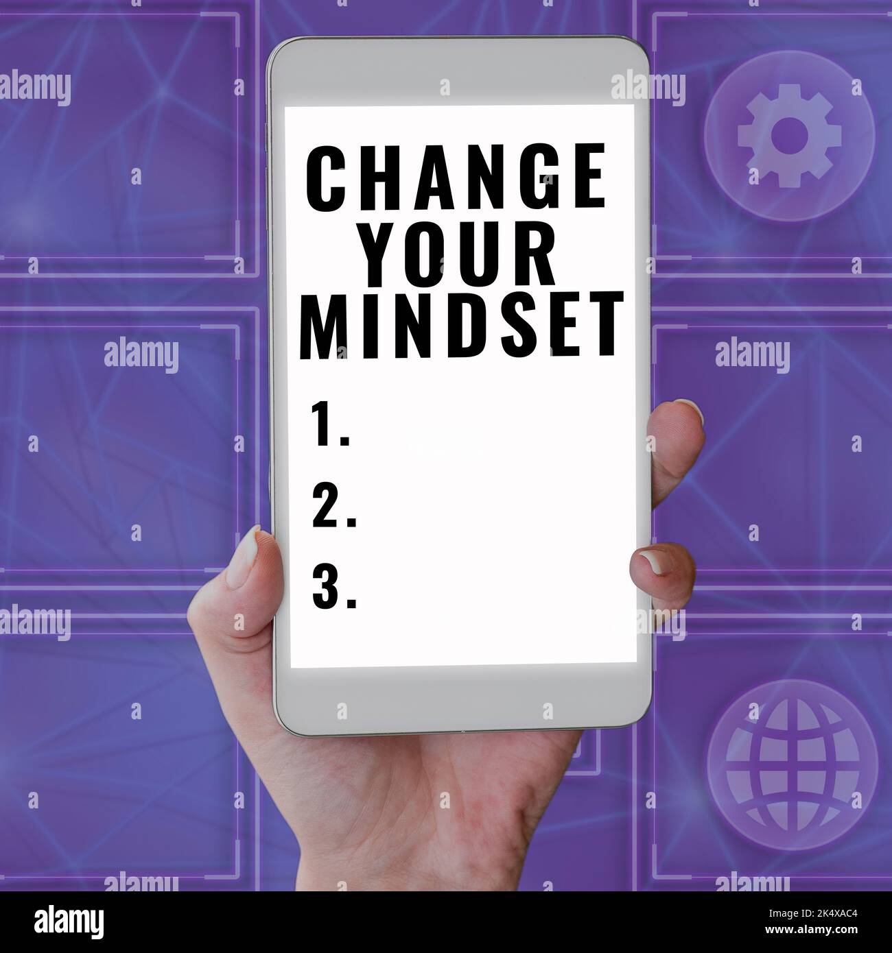 Hand writing sign Change Your Mindset. Word for Personal development ...