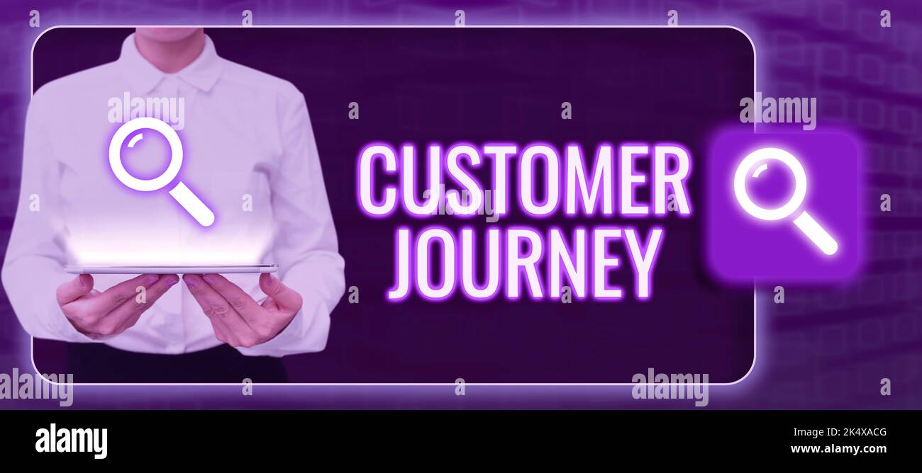 Hand writing sign Customer Journey. Business approach complete service ...