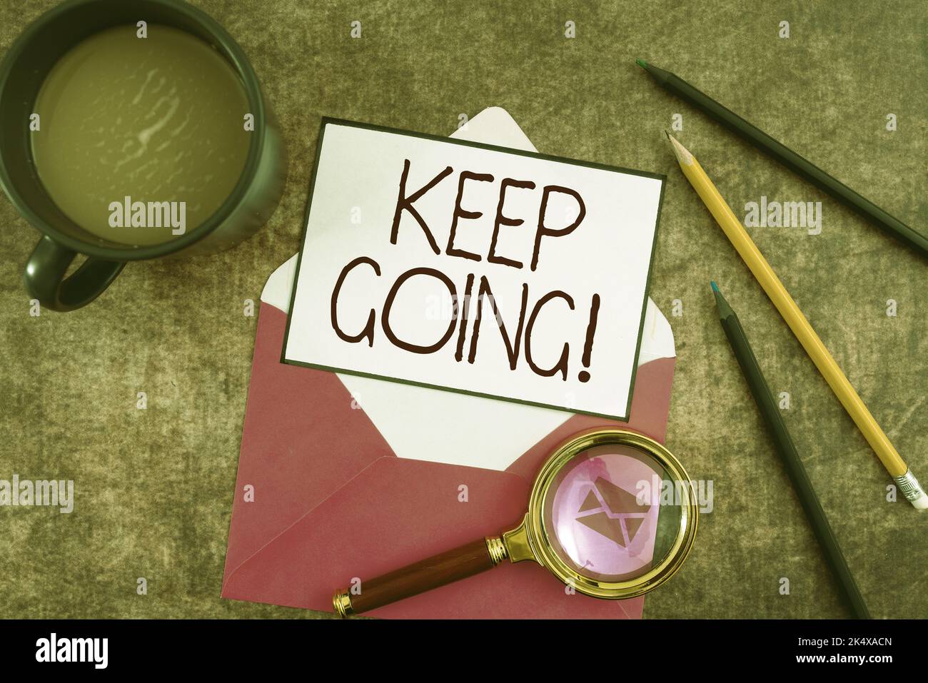 Inspiration showing sign Keep Going. Business approach to continue ...